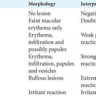 Patch Test Interpretation 8 Download Scientific Diagram