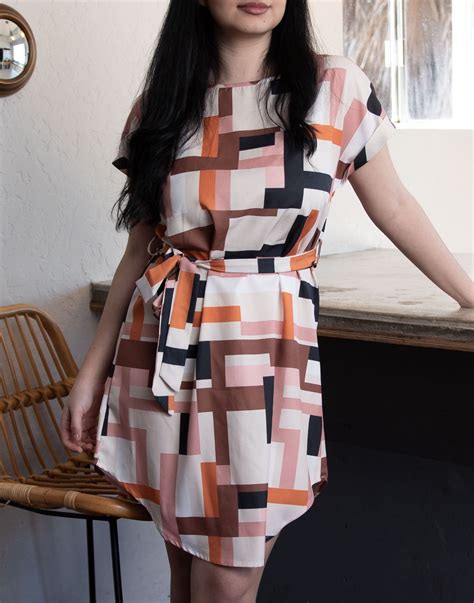 Belted Tunic Mini Dress Sewing Pattern Patterns For Less