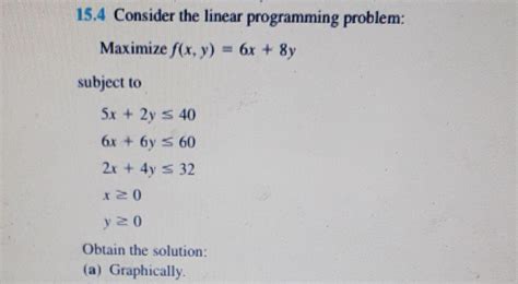 Solved 154 Consider The Linear Programming Problem