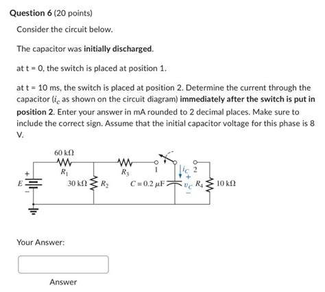 Solved Question 4 20 Points Consider The Circuit Below