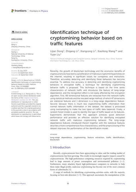 Pdf Identification Technique Of Cryptomining Behavior Based On