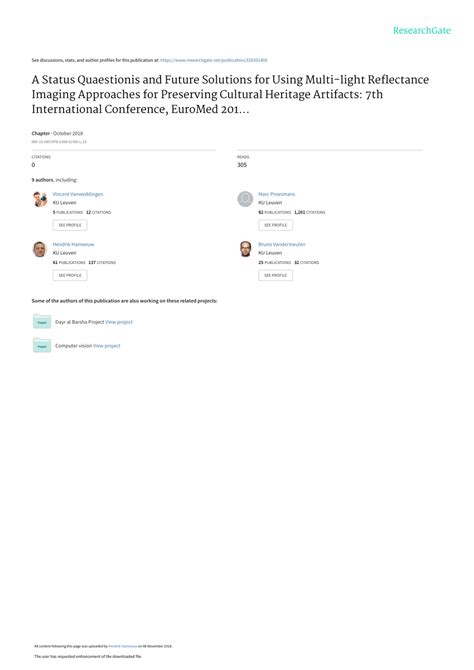 Pdf An Easy To Build Reflectance Transformation Imaging Rti System