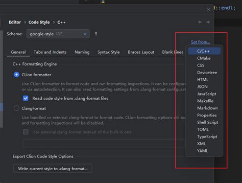 How to Add Google Code Style in CLion When Not Available in Set From List? - Stack Overflow