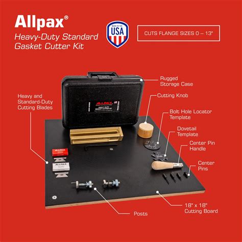 Heavy Duty Standard Gasket Cutter Kit W Board 0 To 13 Od