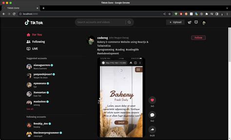 Github Coderegtech Tiktok Ui Clone