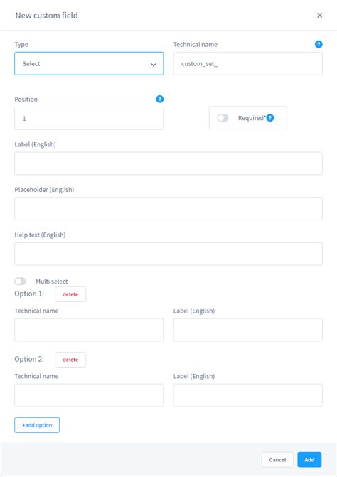 Shopware 6 Settings Custom Fields