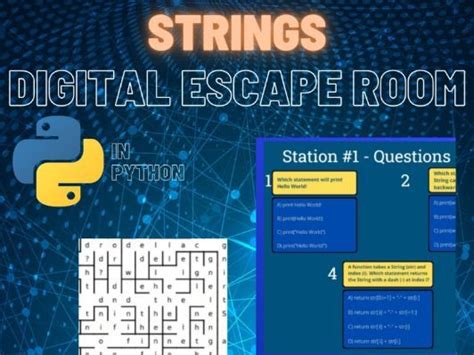Python Digital Escape Room Strings Teaching Resources