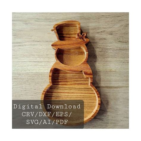 Christmas Charcuterie Board Cnc File Crv Dxf Pdf Eps Svg Digital Download Vcarve Snowman