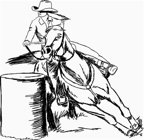 Barrel Racing Horse Coloring Pages Sketch Coloring Page