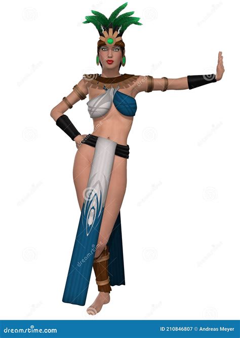 Girl With Maya Costume Stock Illustration Illustration Of Costume