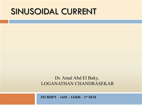 sinusoidal current in physiotherapy principles and application
