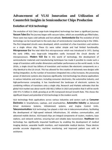 Evolution Of Vlsi Technology And Use Of Artificial Intelligence In Semiconductor Chips