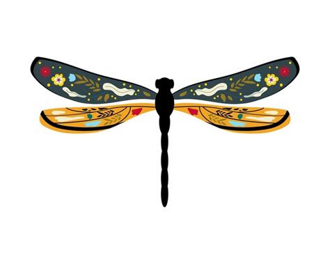 Premium Vector Dragonfly And With Pattern