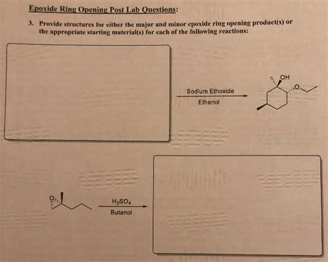 Solved Epoxide Ring Opening Post Lab Questions 3 Provide