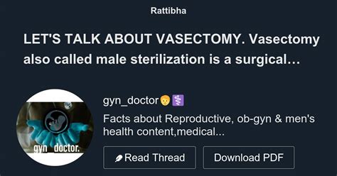 Lets Talk About Vasectomy Vasectomy Also Called Male Sterilization Is