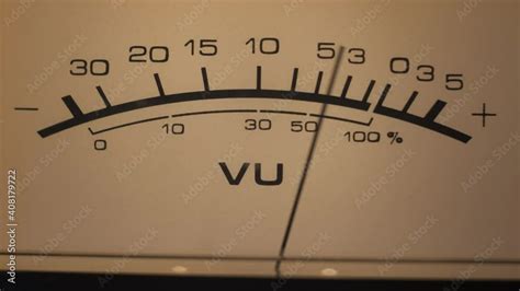 Audio Signal Levels Monitoring Audio Console On Classic Sound Amplifier Close Up Analog Signal