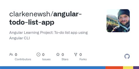 GitHub Clarkenewsh Angular Todo List App Angular Learning Project