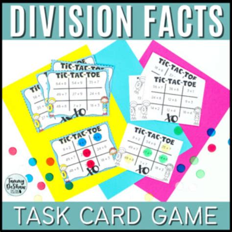 Tic Tac Toe Division Facts Task Card Game Classful