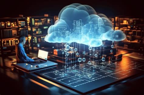 Visual Representation Of A Smart City With Digital Cloud Computing