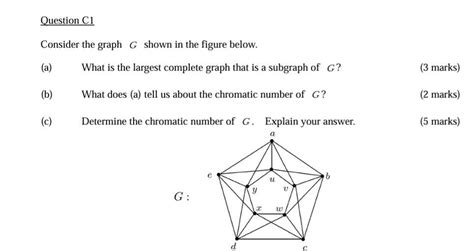 Consider The Graph G Shown In The Figure Below A Chegg Com