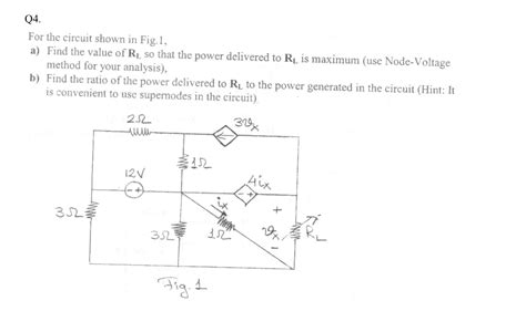 Solved Q4for The Circuit Shown In Fig1a ﻿find The Value
