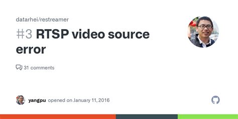 RTSP Video Source Error Issue Datarhei Restreamer GitHub