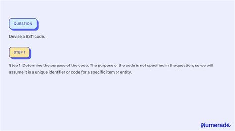 solved devise a 6311 code