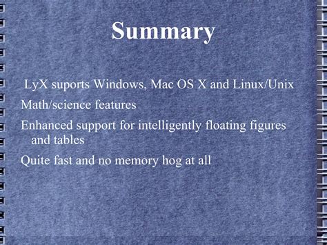 Presentation In Lyx Document Processor Ppt