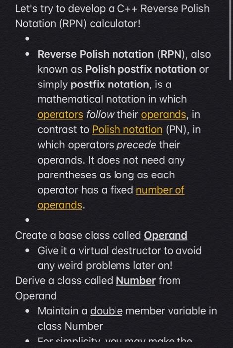Solved Lets Try To Develop A C Reverse Polish Notation