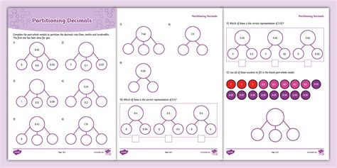 👉 Partitioning Decimals Activity Sheet Twinkl Ks2