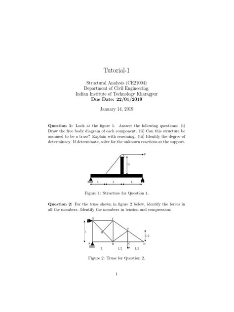 Structural Analysis Tutorial 1 Pdf Truss Bending