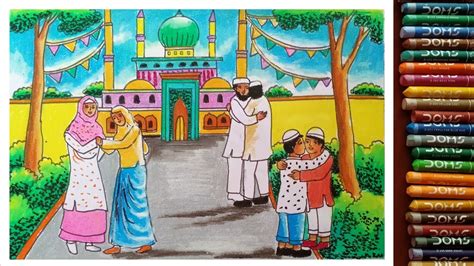 Eid Festival Drawing Happy Eid Coloring Handout Art Sphere Inc