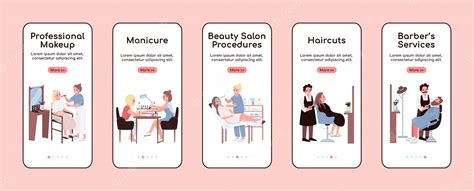 Premium Vector Beauty Salon Onboarding Mobile App Screen Flat Template Professional Make Up