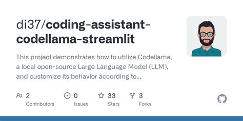 Github Di37coding Assistant Codellama Streamlit This Project
