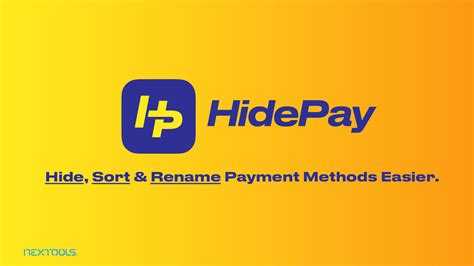 Hidepay Hide Payment Methods Hidepay Hide Sort And Rename Payment