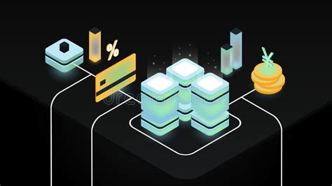 Isometric Blockchain Financial Technology Digital Money Economics Percentages Flowchart