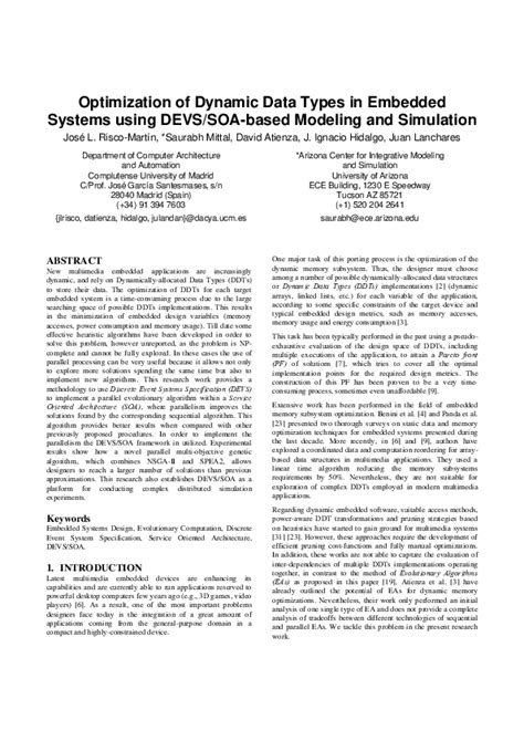 Pdf Optimization Of Dynamic Data Types In Embedded Systems Using Devs