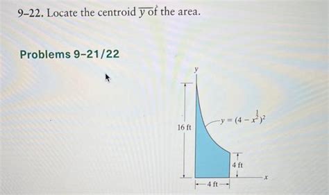 Solved 9 22 Locate The Centroid Yˉ Of The Area Problems