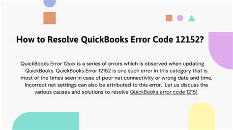 multiple solutions to troubleshoot quickbooks error 12152 pptx