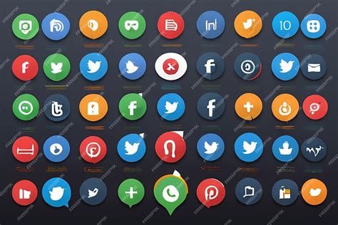 Flat Social Media Infographics Plus Icon Set Vector Premium Ai Generated Image