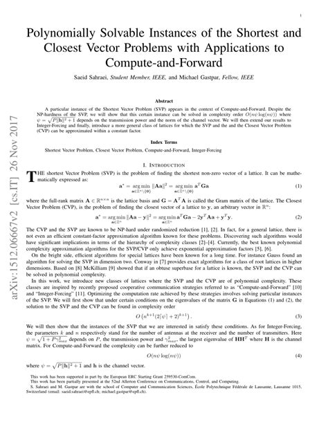 Pdf Polynomially Solvable Instances Of The Shortest And Closest