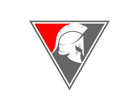 삼각형 안의 스파르타 헬멧 프리미엄 벡터