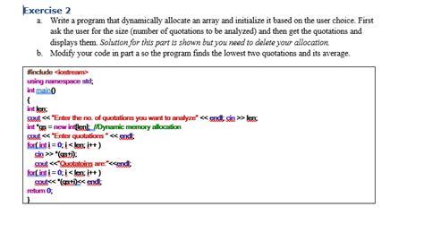 Solved Exercise 2 A Write A Program That Dynamically