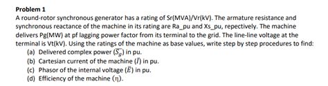 solved problem 1 a round rotor synchronous generator has a