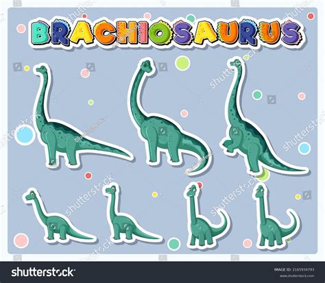 귀여운 브라키오사우루스 공룡 그림 스톡 벡터로열티 프리 2165934793 Shutterstock
