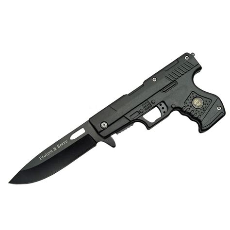 Police Gun Folding Knife Jandl Self Defense Products