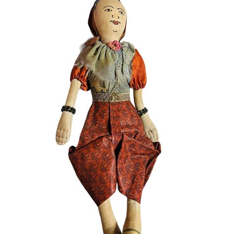 Vintage Folklore Cloth Rag Doll Handpainted Face Depop