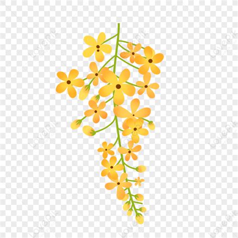 나뭇 가지에 피는 노란 꽃 일러스트 일러스트잎신선한어머니 Png 일러스트 무료 다운로드 Lovepik