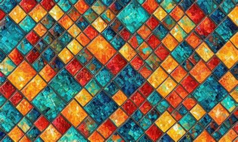 Vibrant Abstract Pattern Overlapping Diamond Shapes In Various Shades