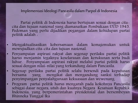 Implementasi Nilai Nilai Pancasila Dalam Bidang Politik